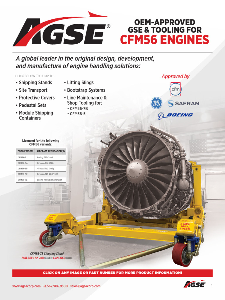 AGSE CFM56 Product-Lit Web 02-13-24 | PDF | Bearing (Mechanical) | Turbine