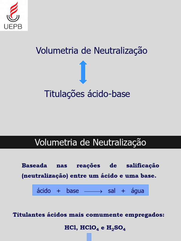Titulometria Neutralização | PDF | Titulação | Química