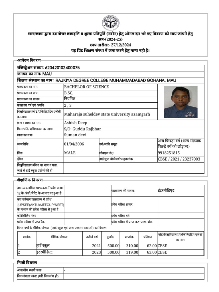 Scholarship Report Ashish... | PDF