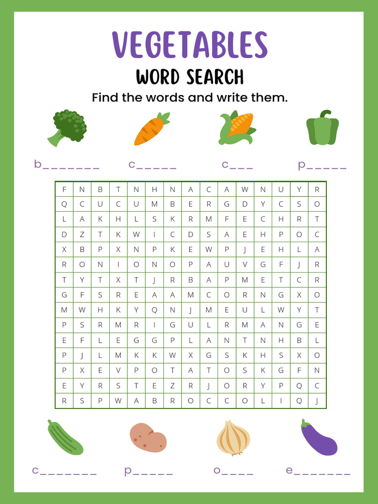 Vegetables Puzzle | PDF