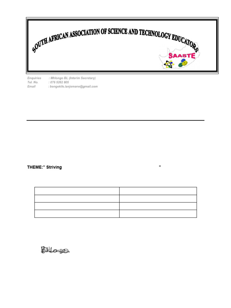 Invitation to 2024 Mpumalanga SAASTE Conference | PDF