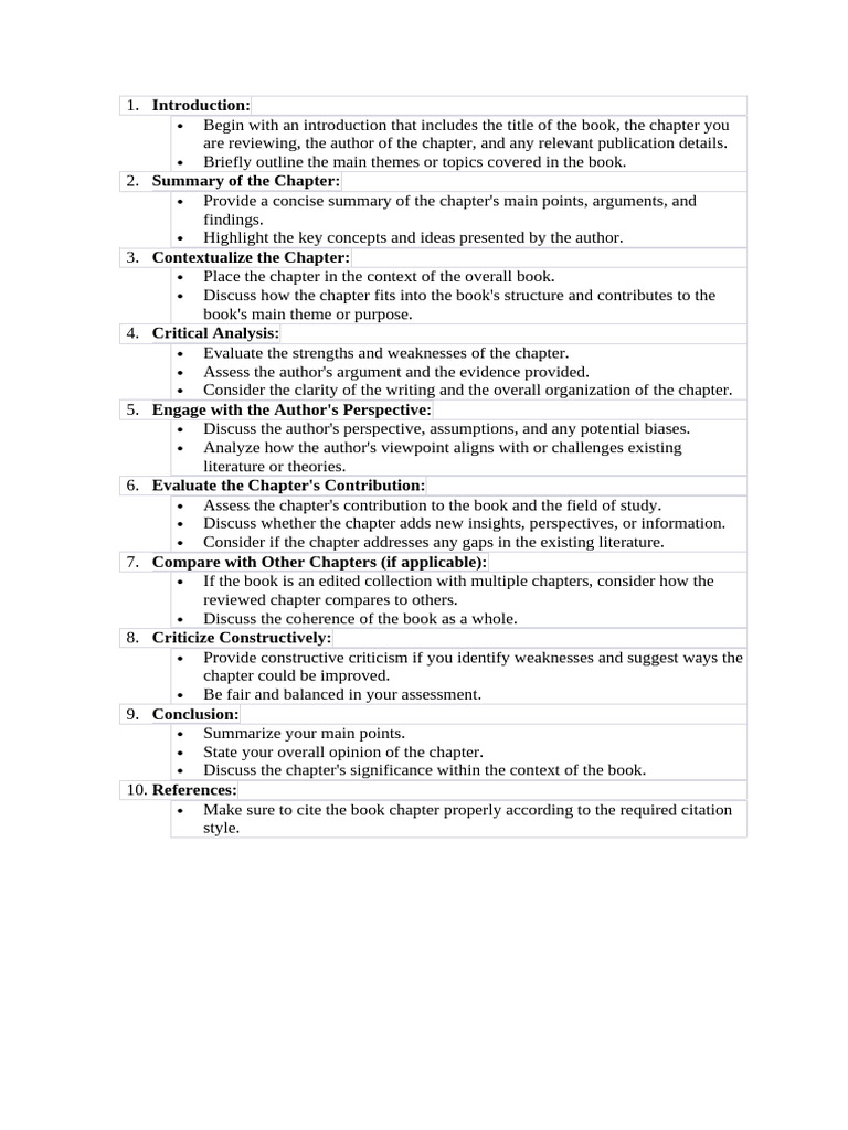 How To Write A Chapter Review | PDF
