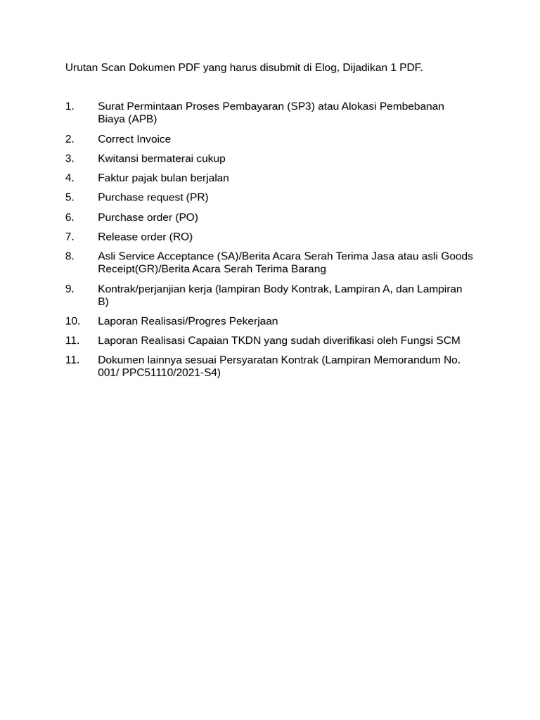 Urutan Scan Dokumen PDF Yang Harus Disubmit Di Elog | PDF