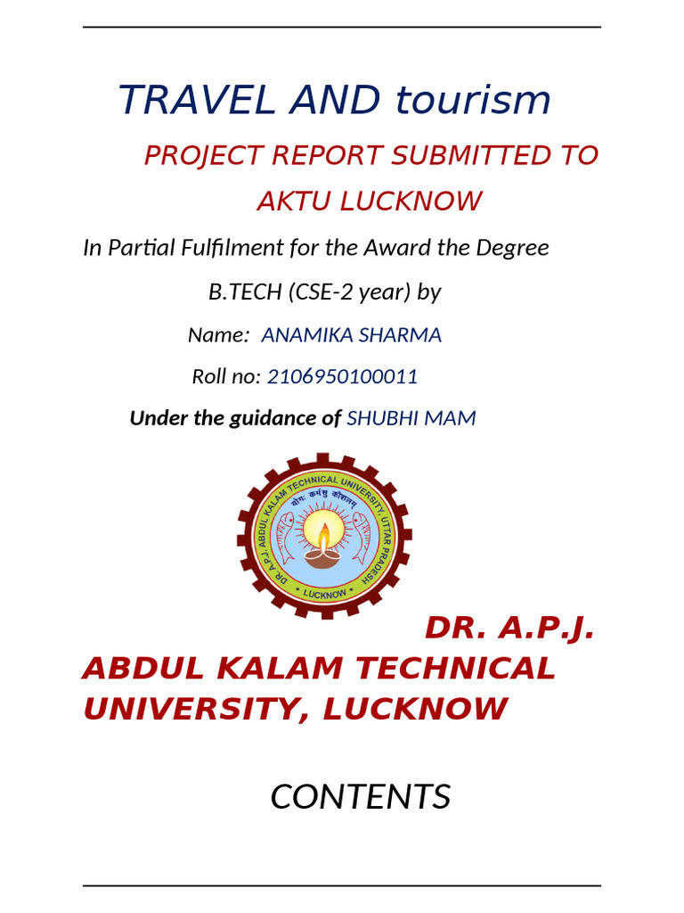 Travel Management System Project Report | PDF | Tourism | Bus