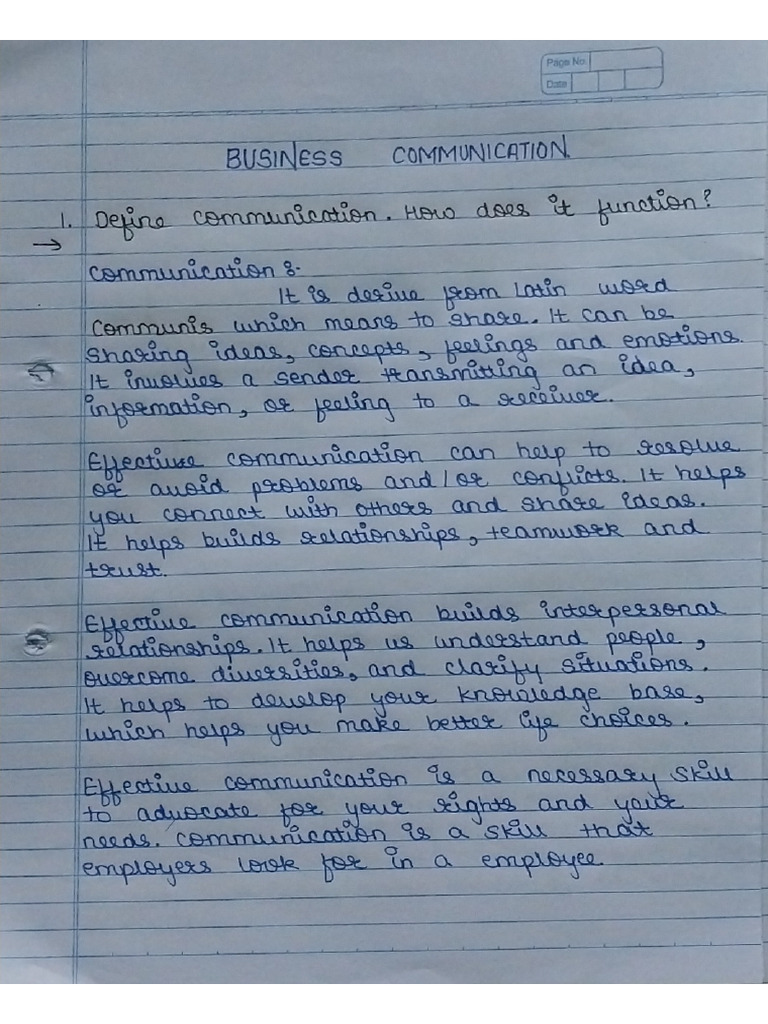 Communication Assignment 1 | PDF