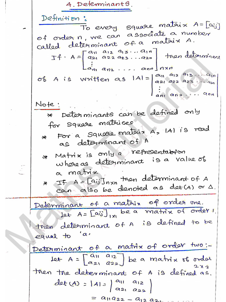 CH Determinant Notes | PDF