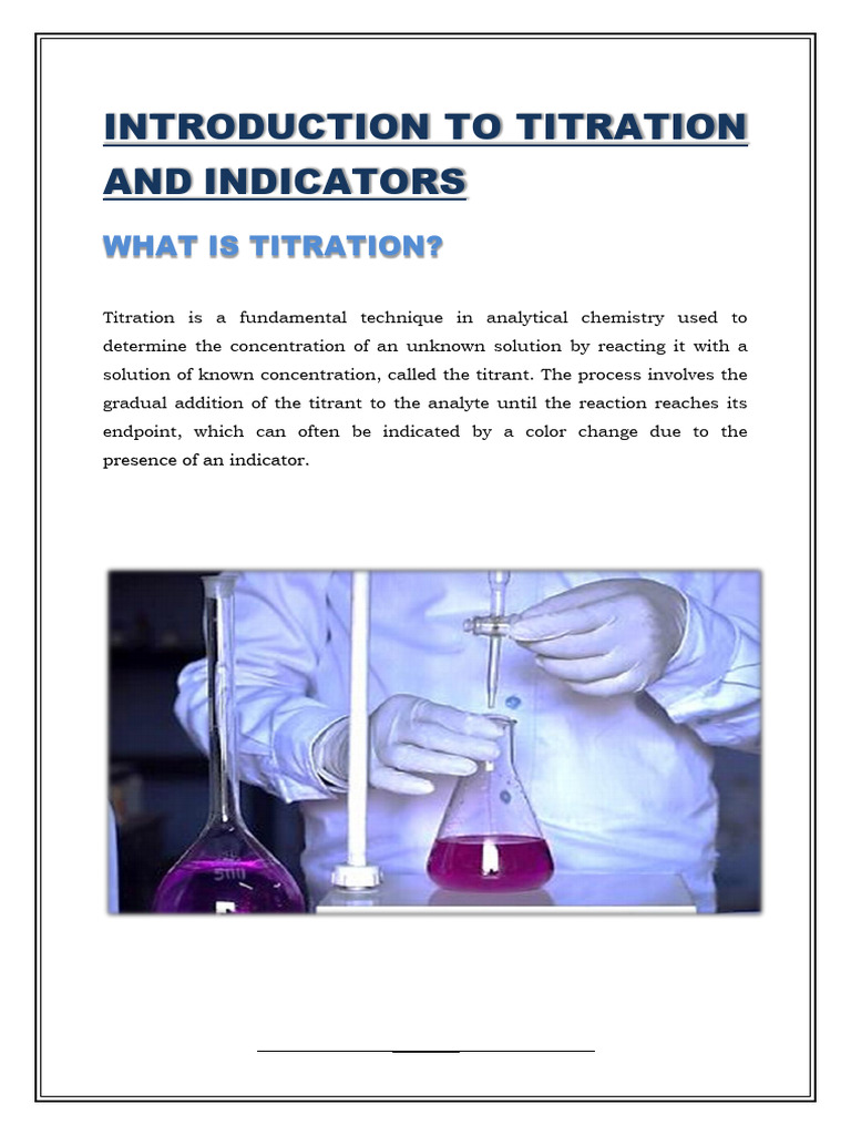 chemistry project class 12 on titration | PDF | Titration | Chemistry