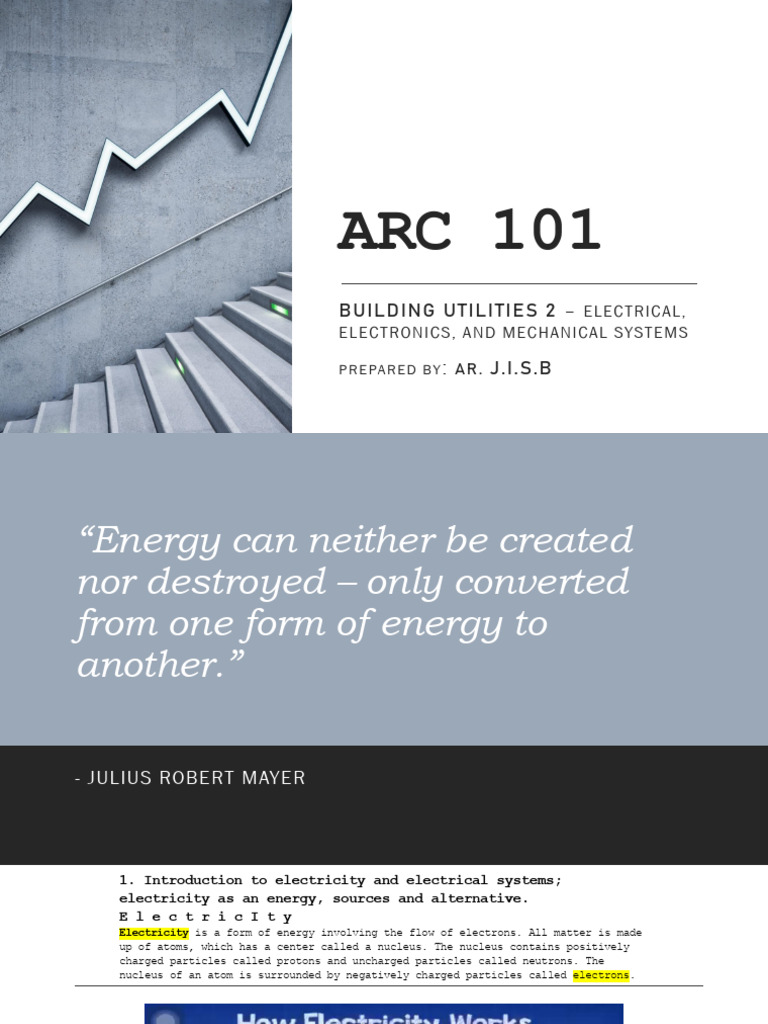 Arc 101 Building Utilities 2 Part 1 | PDF | Electricity | Compact ...