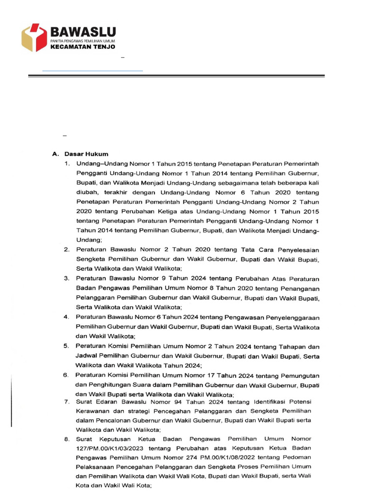 Panwaslu Tenjo-Kesesuaian Prosedur Pungut Hitung (1) | PDF