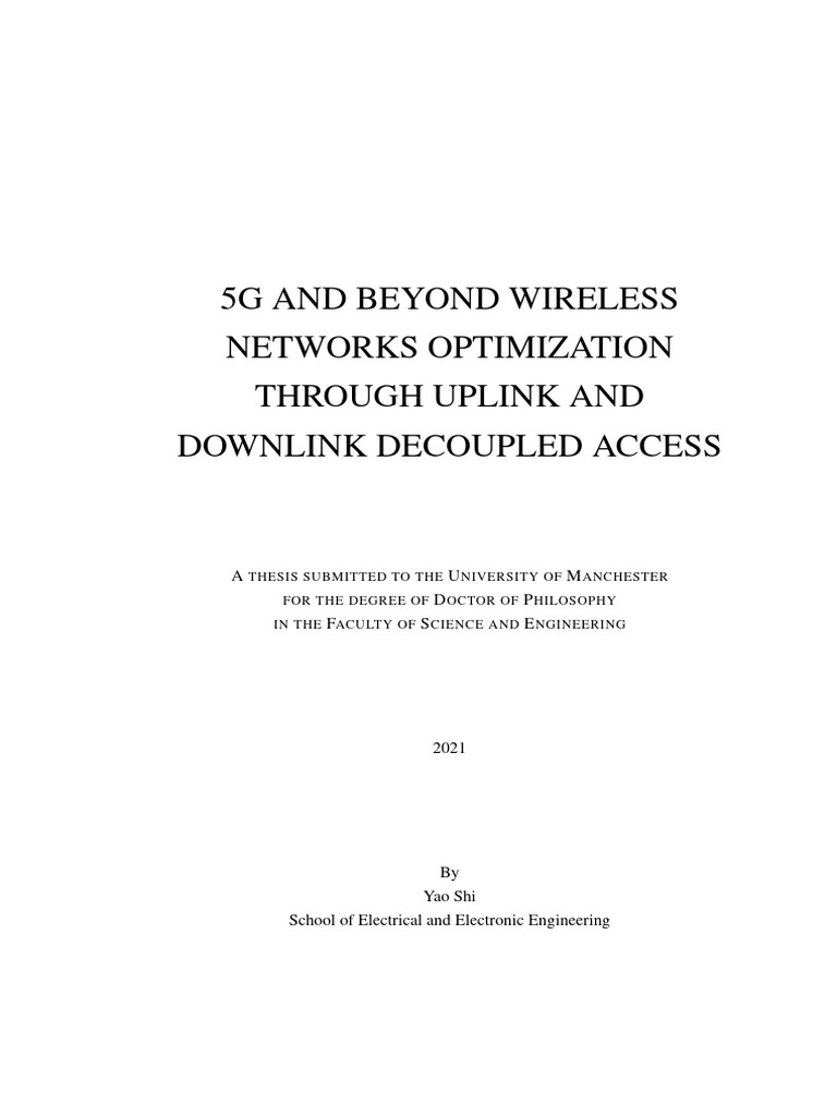 5g And Beyond Wireless Networks Optimization Thesis Pdf Cellular Network 4 G