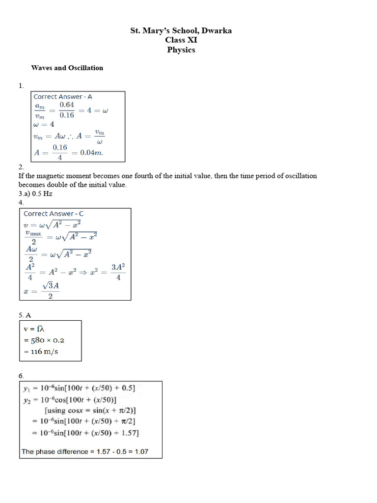 Ansky Phy Xi Practice Worksheet | PDF