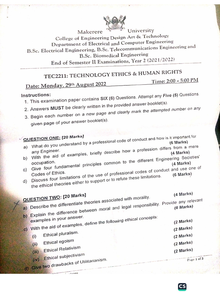 Ethics Final Exam 2022 | PDF