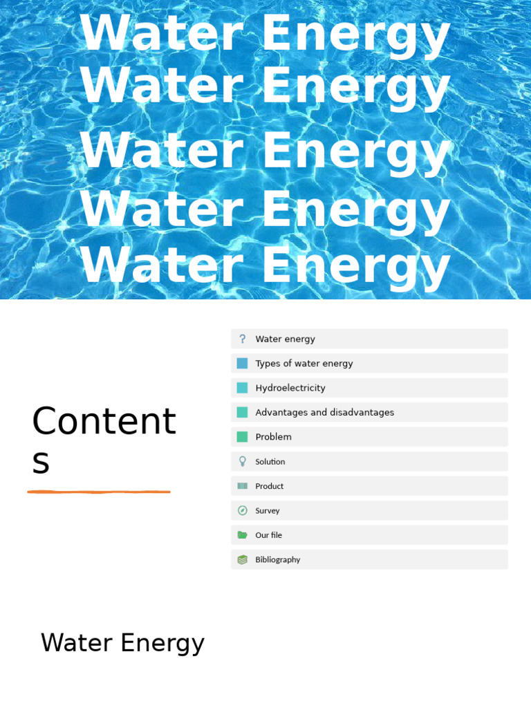 Types and Benefits of Water Energy | PDF