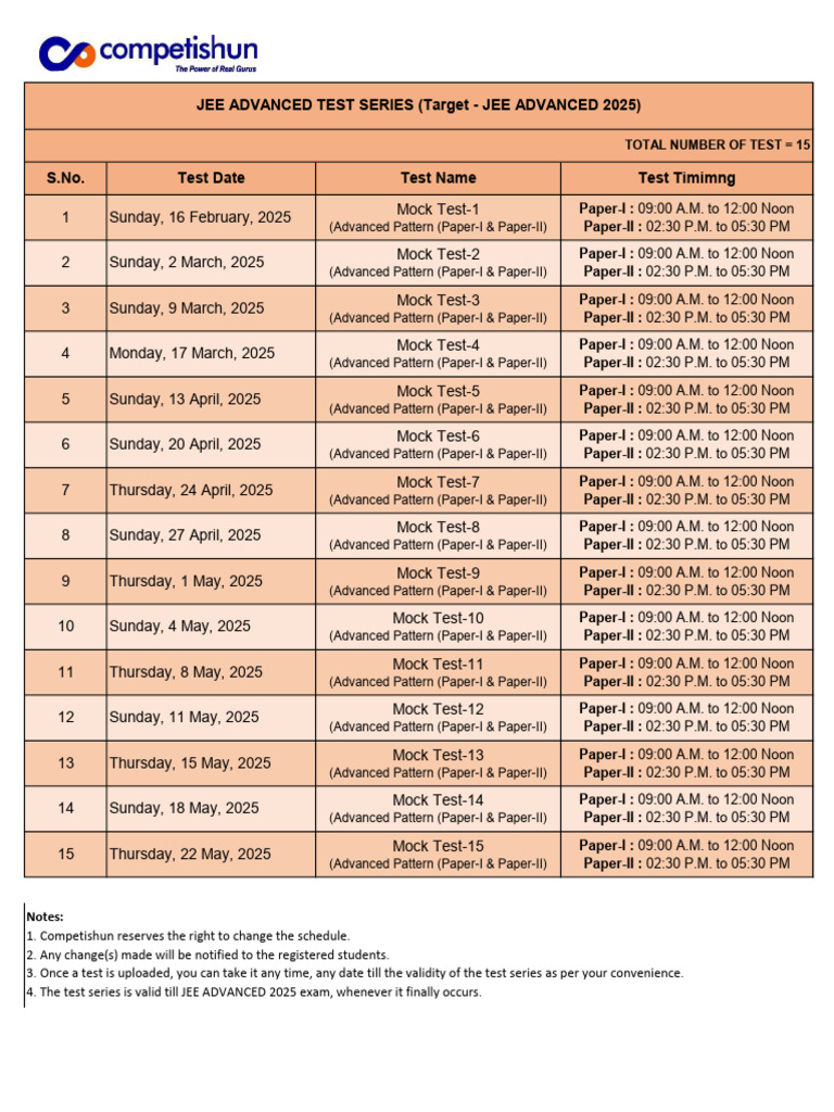 Jee Advanced Test Series_(Ats-i)_2025 | PDF | Qualifications | Tests