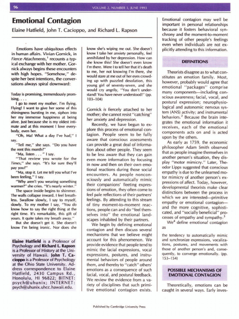 Emotional Contagion | PDF