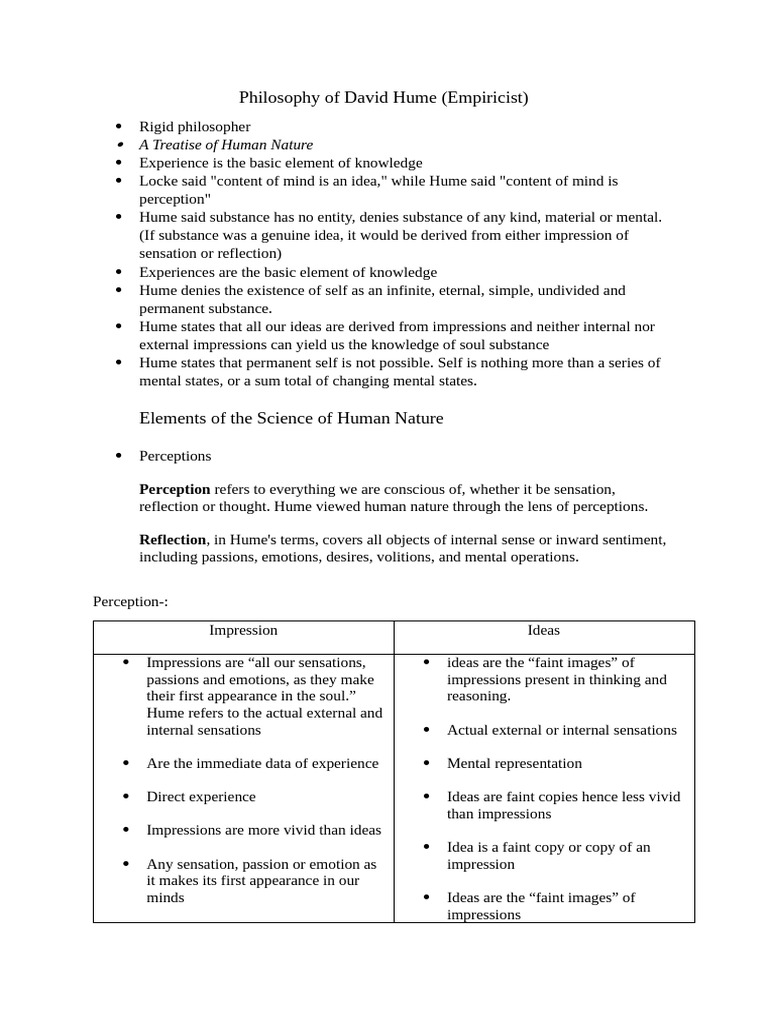 Philosophy Of Hume Pdf Causality Idea