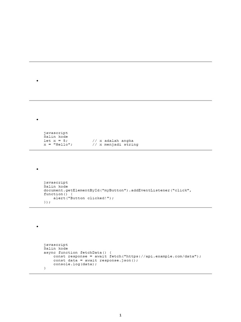 Konsep Dasar Javascript | PDF