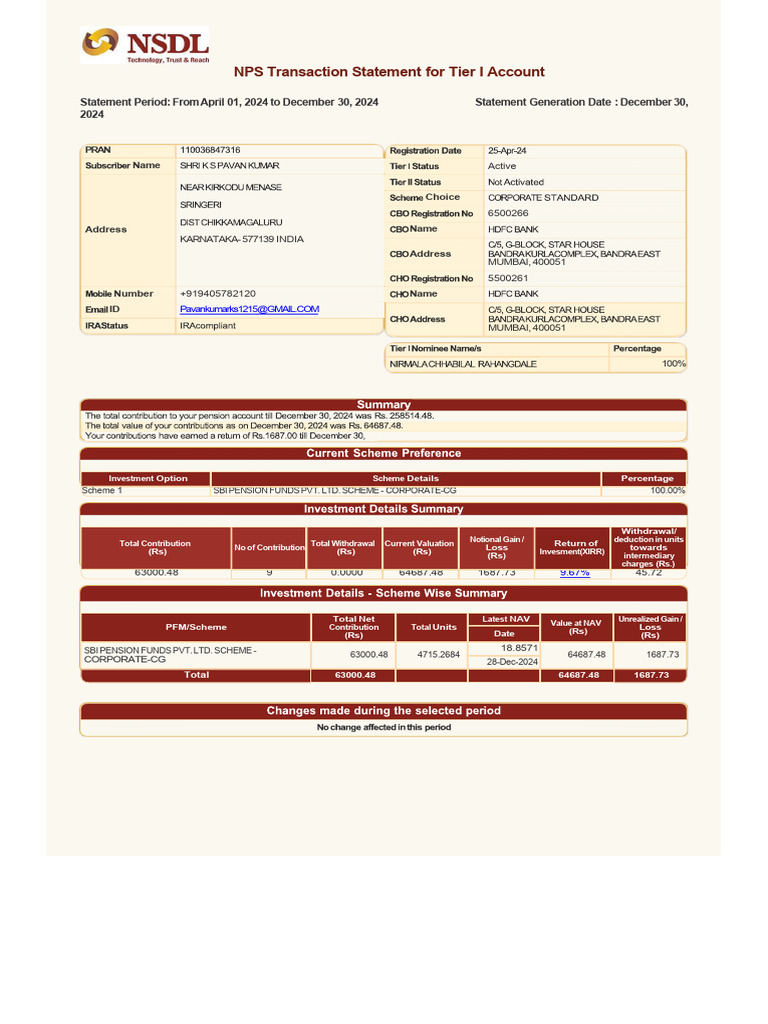 NPS | PDF | Retirement | Financial Economics