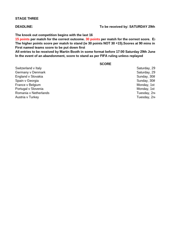 Stage 3 Euro 2024 | PDF