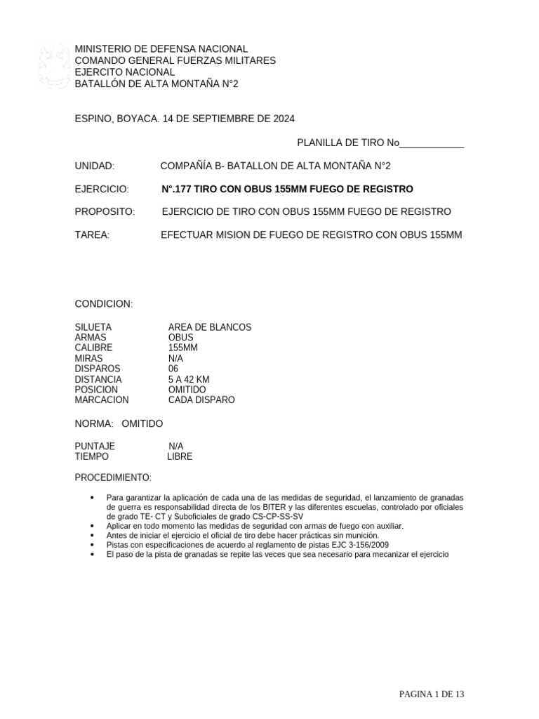 7) - PLANILLA DE EJERCICIO No173 OBUS | PDF | Obús | Proyectiles