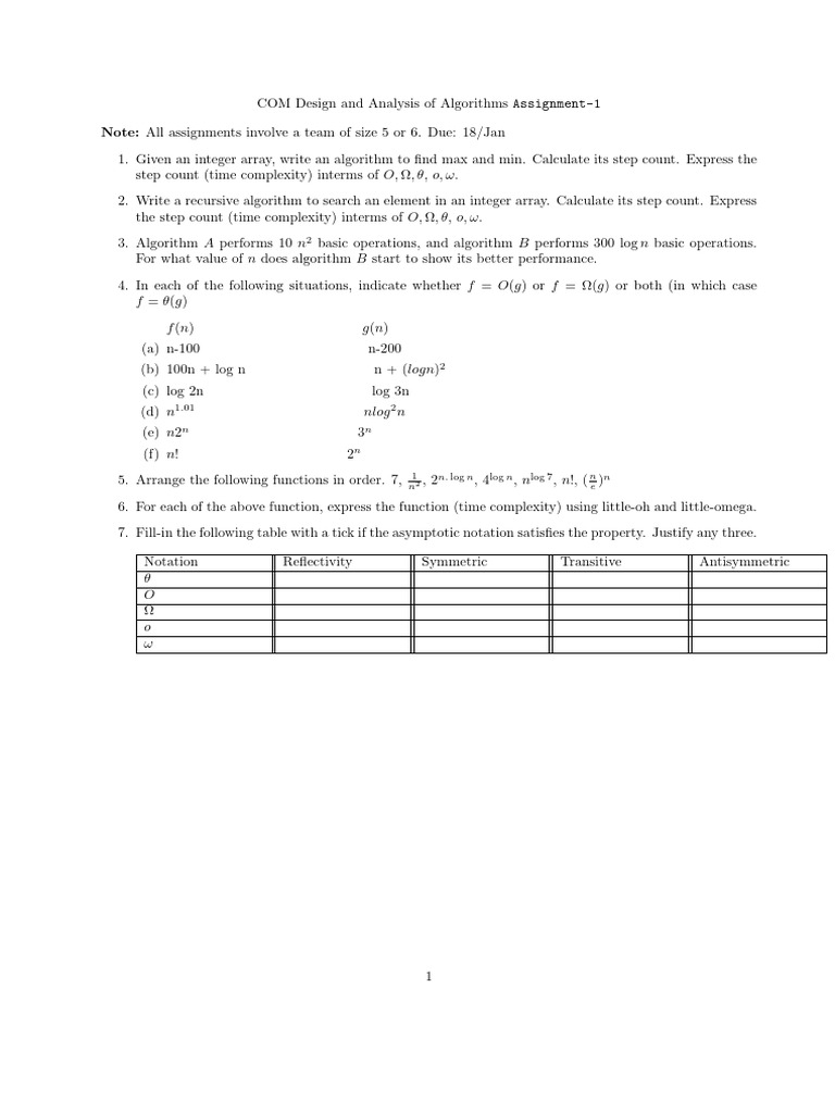 2016 Daa Assignment 1 | PDF