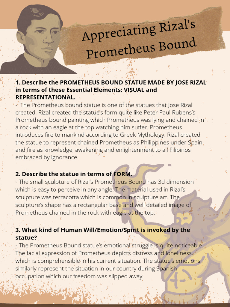 Rizal's Prometheus Bound: Symbolism & Impact | PDF | Prometheus | Sculpture