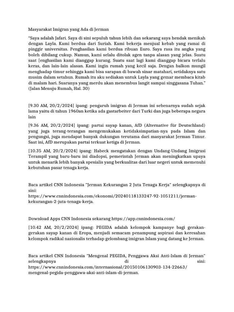 Imigran dan Tantangan di Jerman | PDF