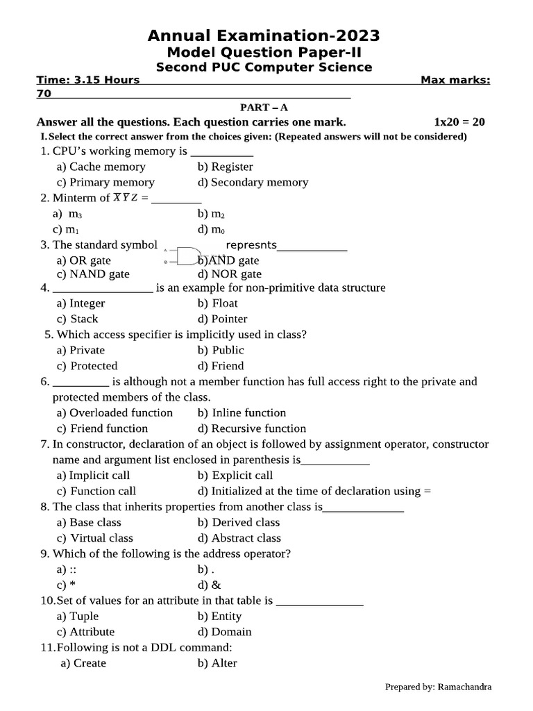 Model Paper | PDF