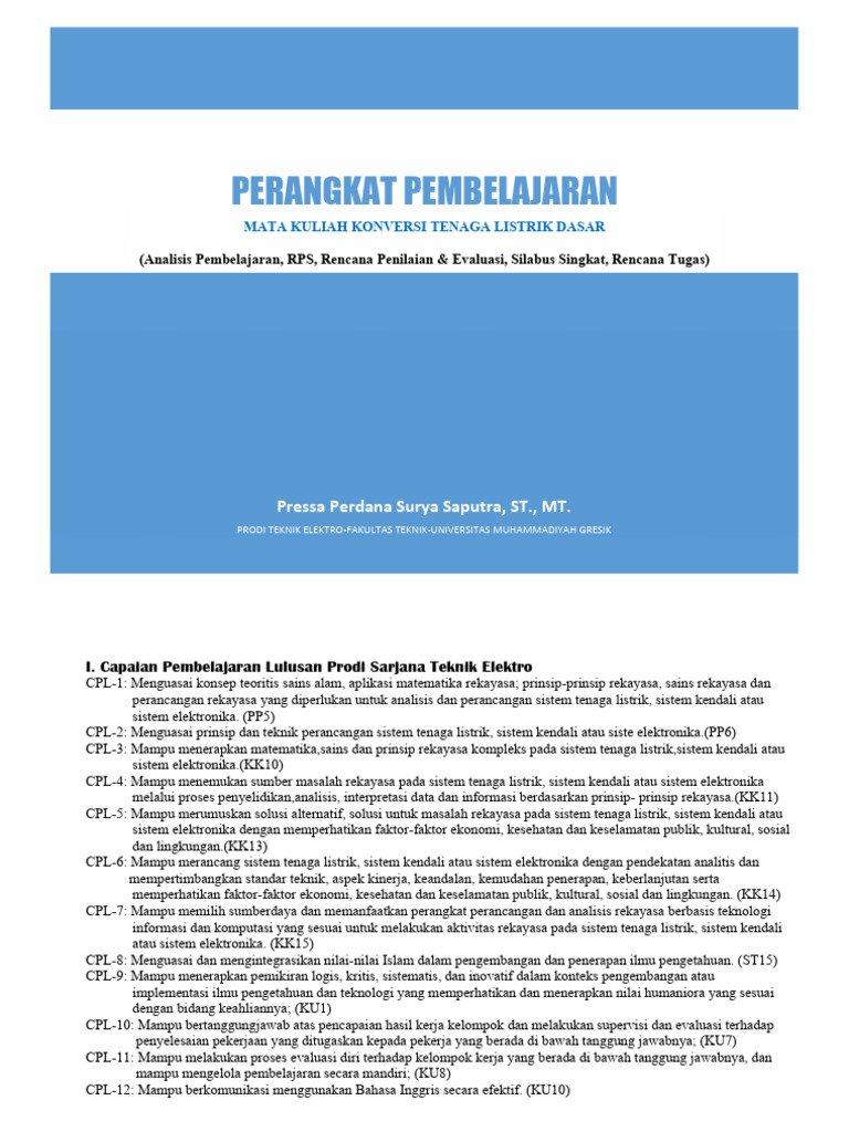 Rps Obe Ktl Dasar | PDF