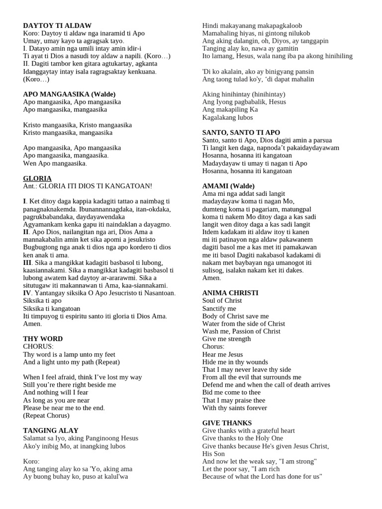 Mass Songs | PDF