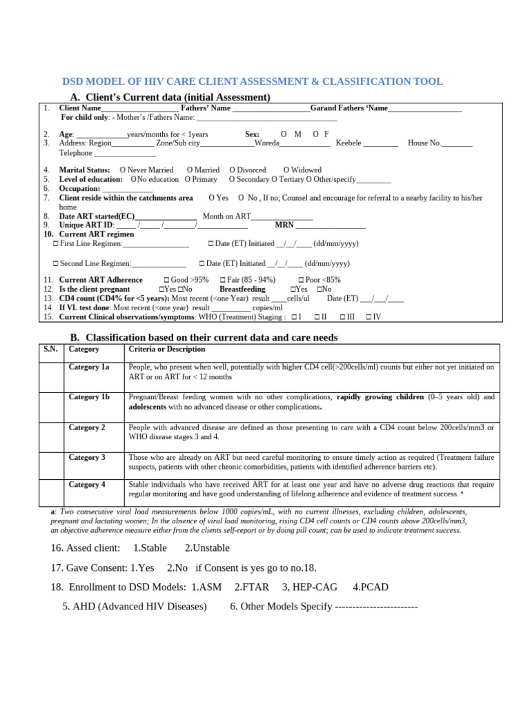 1.DSD Model Assessement & Classification form(1) | PDF