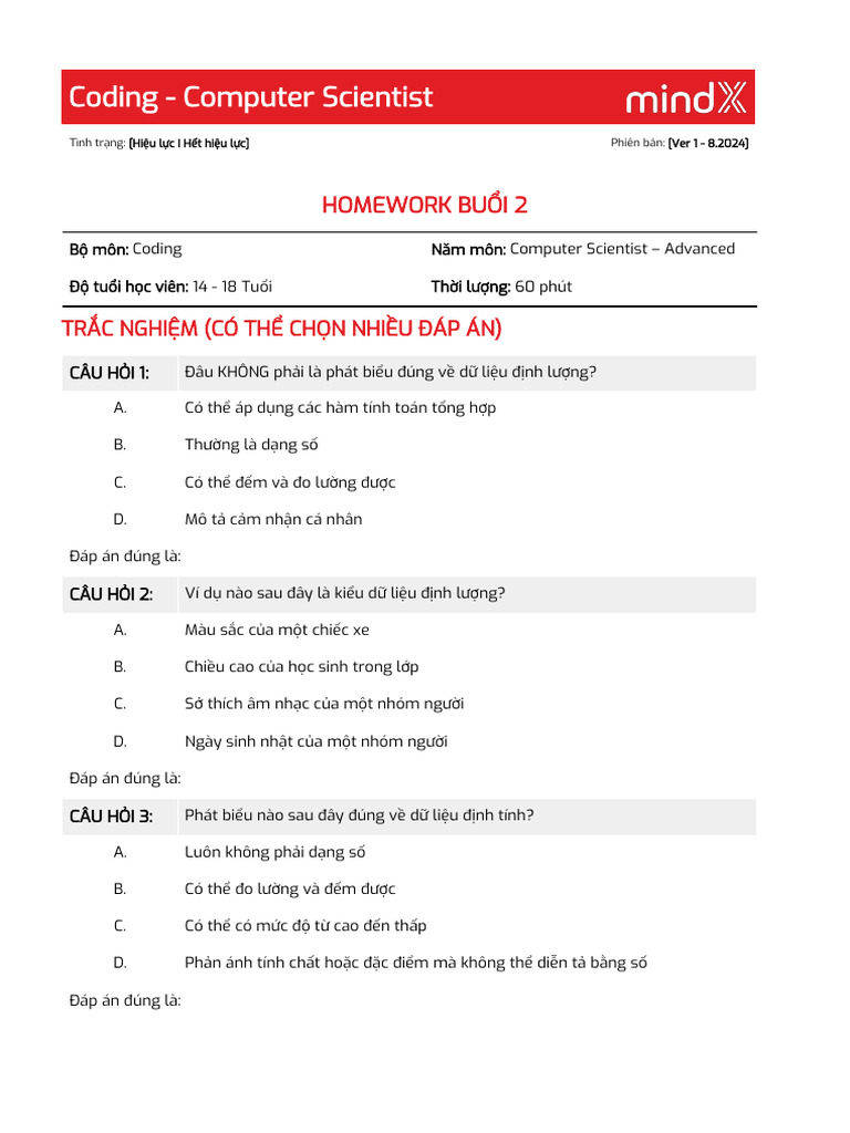 (CSA - Homework) Bu I 2 | PDF