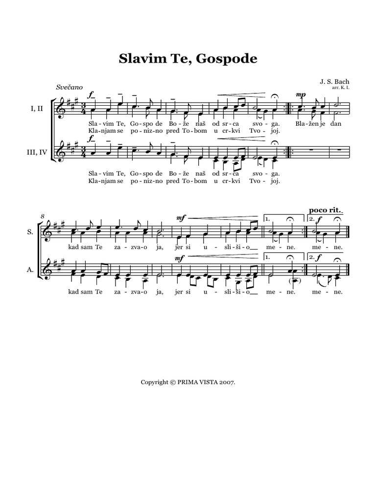 Slavim Te, Gospode | PDF