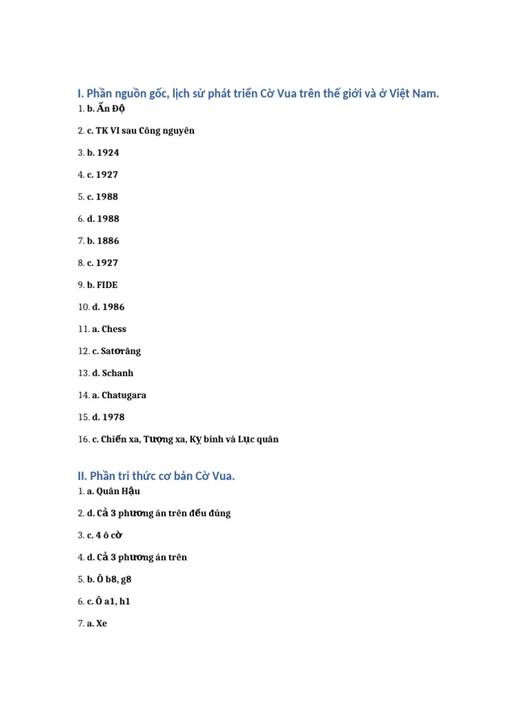 Đáp Án C Vua | PDF