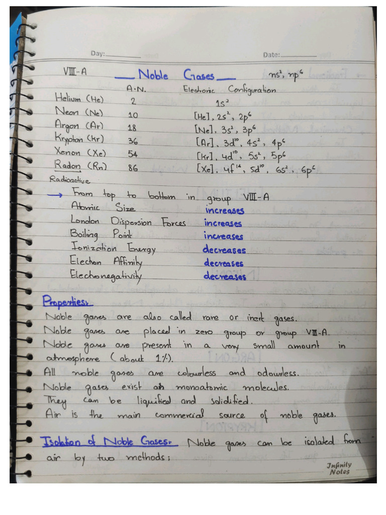 Noble Gases (Inorganic Chemistry) | PDF
