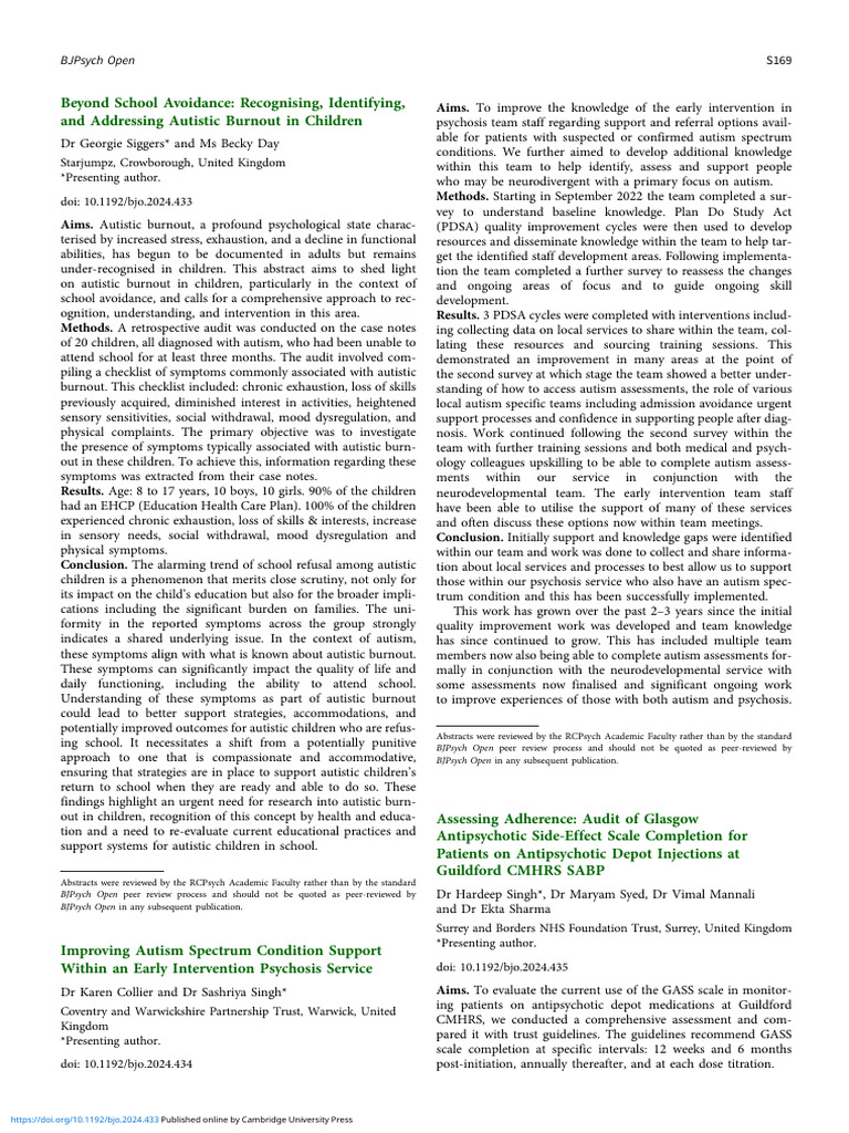 Beyond School Avoidance Recognising Identifying and Addressing Autistic ...