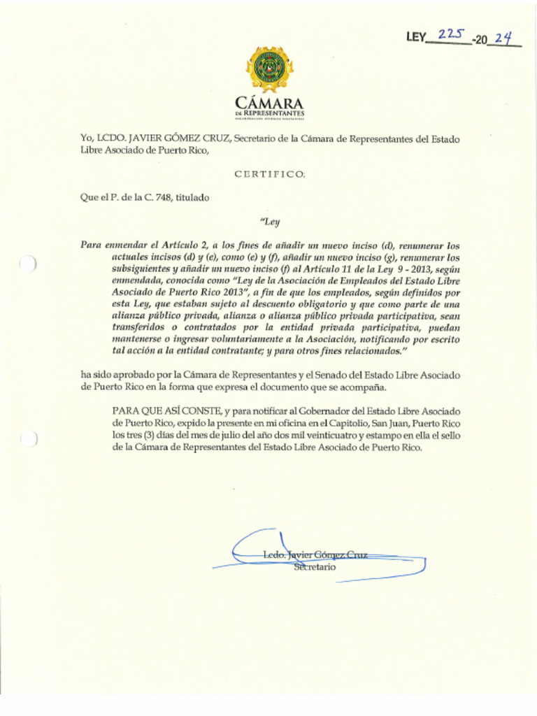 Ley 225-2024 | PDF