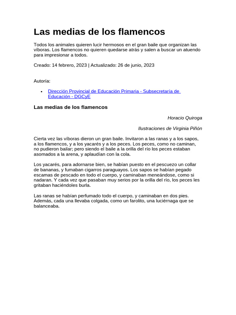 Las medias coloridas de los flamencos | PDF