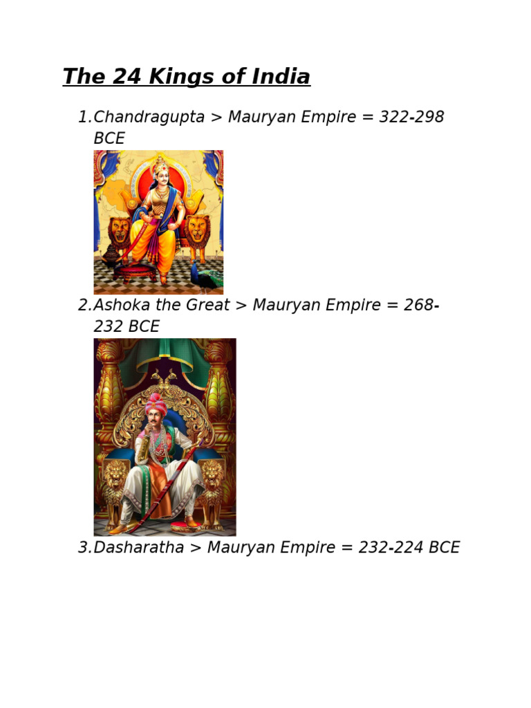 24 Notable Kings of India | PDF