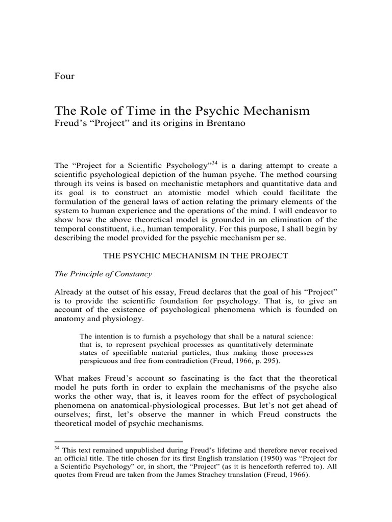 The Role of Time in The Psychic Mechanism | PDF | Stimulus (Physiology ...