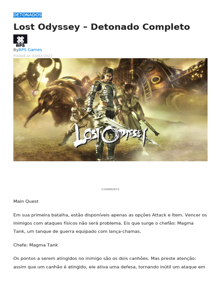DETONADO Lost Odsey | PDF | Vermelho | Tanques