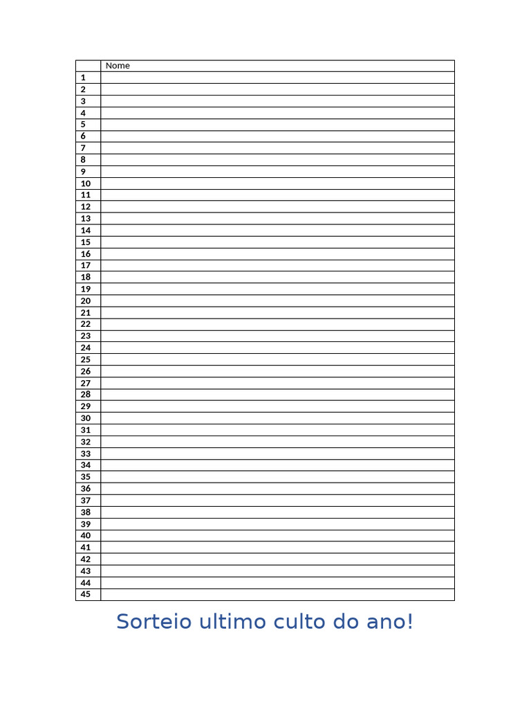 Lista de Números do Sorteio Final | PDF