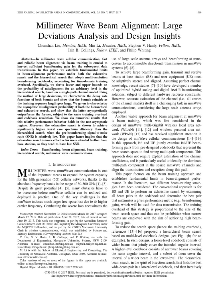Millimeter Wave Beam Alignment | PDF | Extremely High Frequency ...