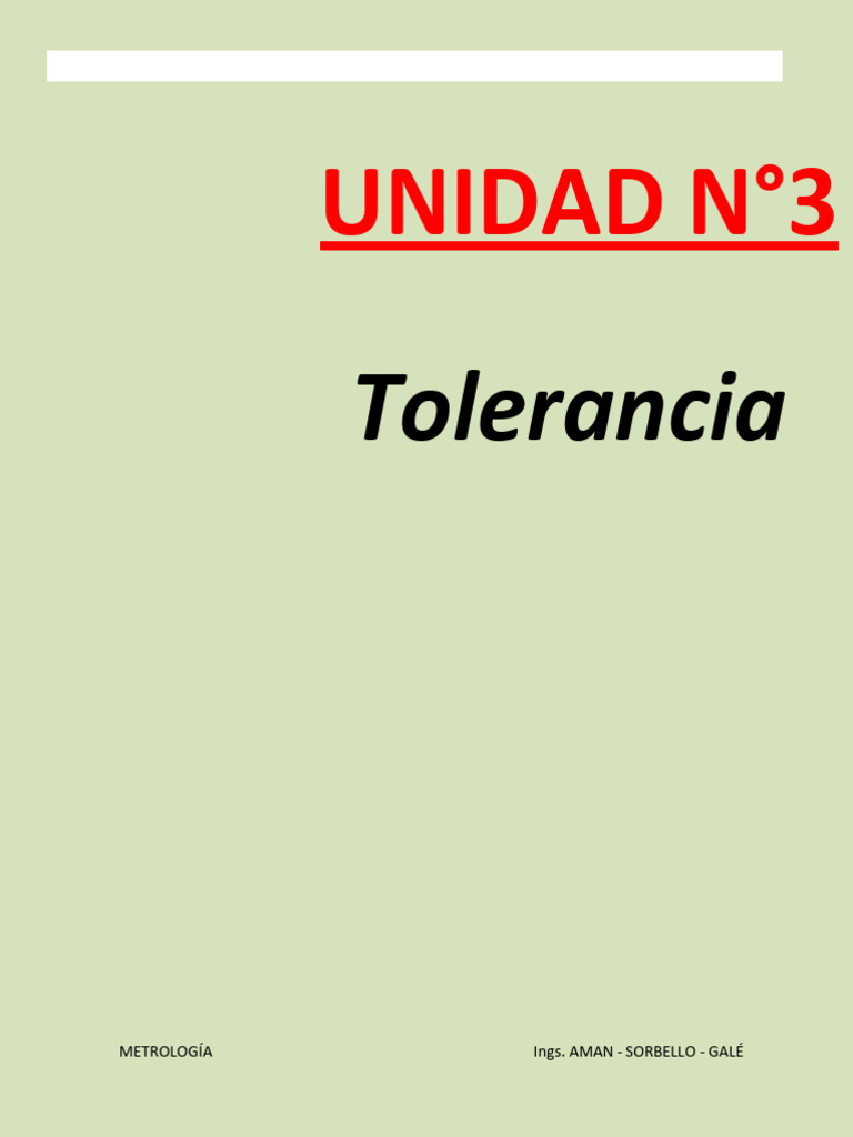 Unidad N3 - Tolerancia | PDF | Tolerancia de ingeniería | Ingeniería mecánica