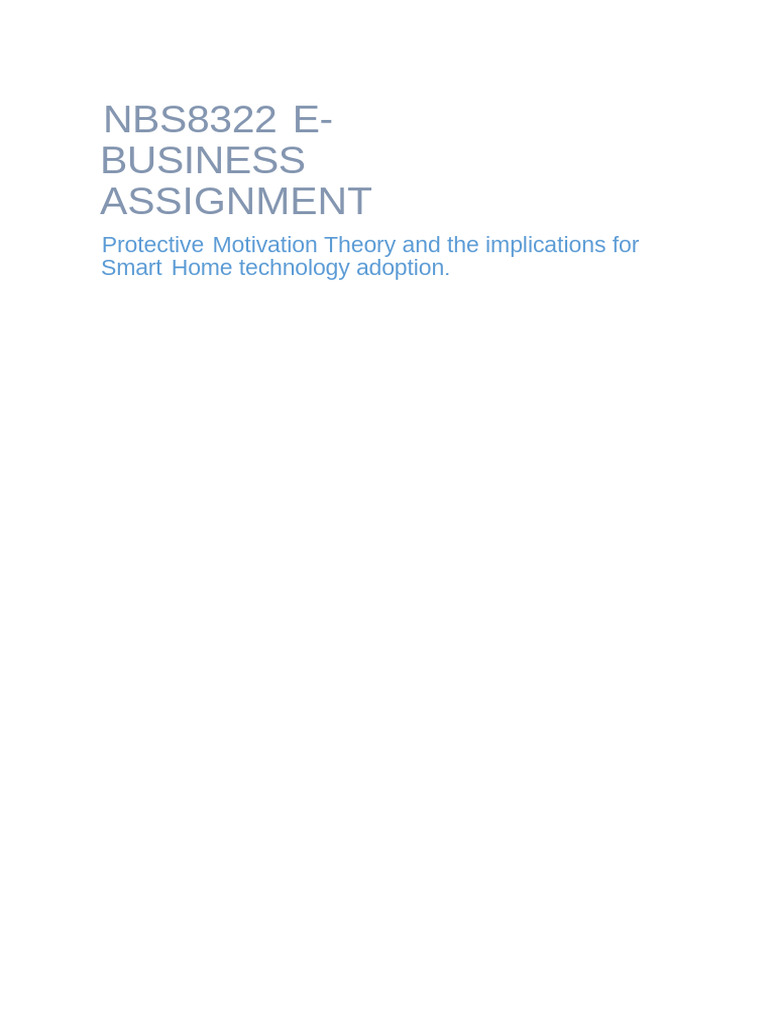 Assessment Sample Smart+Home | PDF | Psychology | Behavioural Sciences