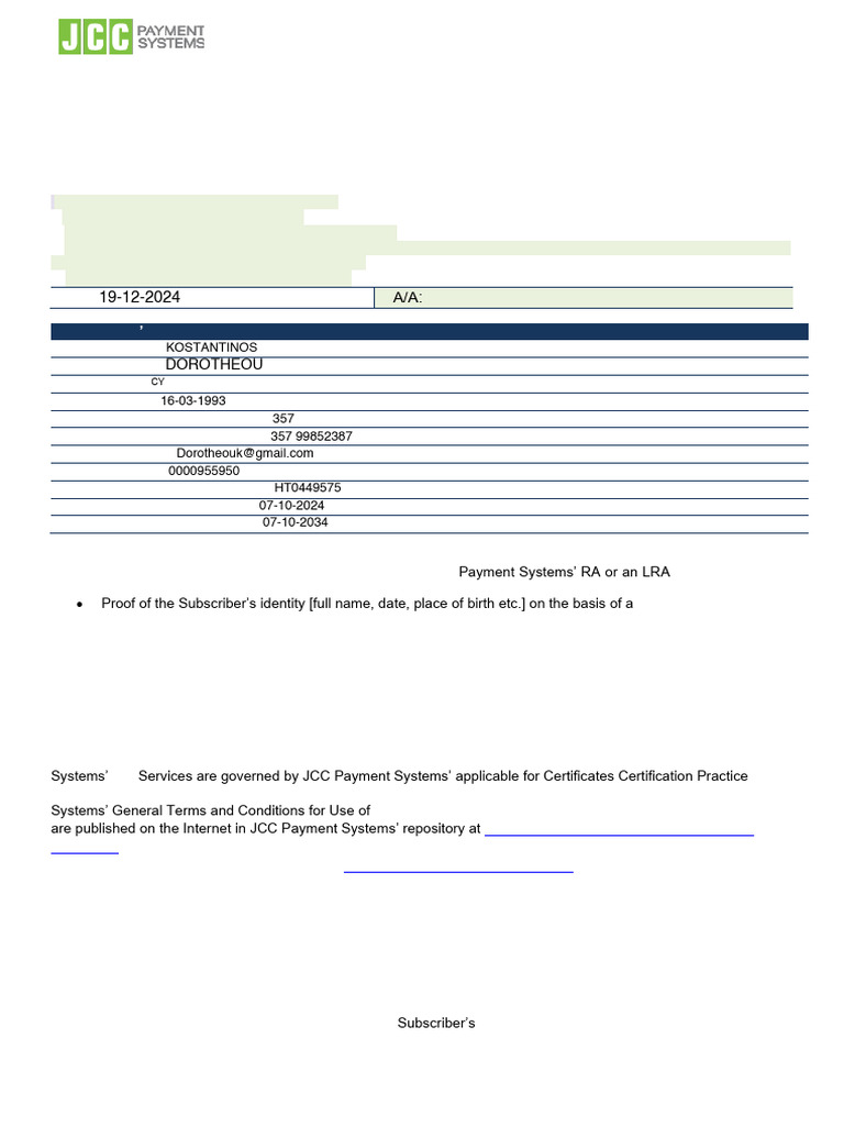Application Form & Agreement For Electronic Identity (Eid) Issuance ...