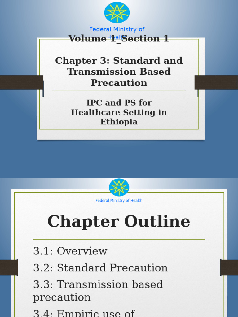 Vol 1 - Chapter 3 - Standard and Transmisson Based Precaution | PDF | Infection | Health Sciences