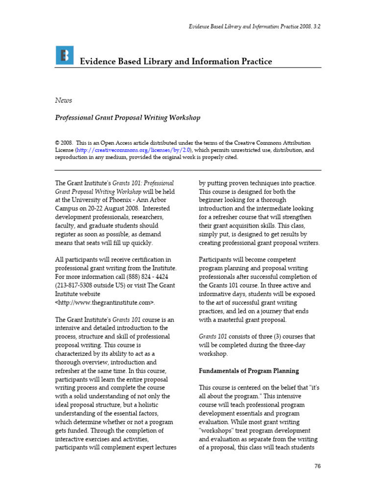 Professional Grant Proposal Writing Workshop | PDF | Grant Writing | Learning
