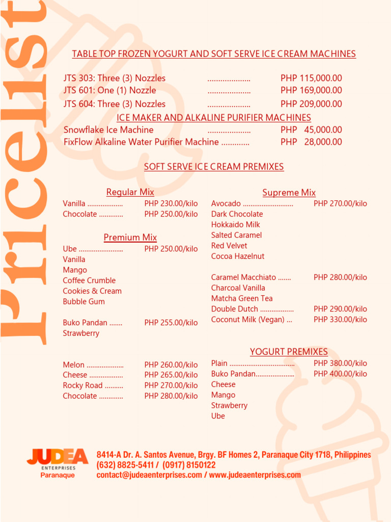 Supplies Price List July 112024 | PDF | Ice Cream | Chocolate