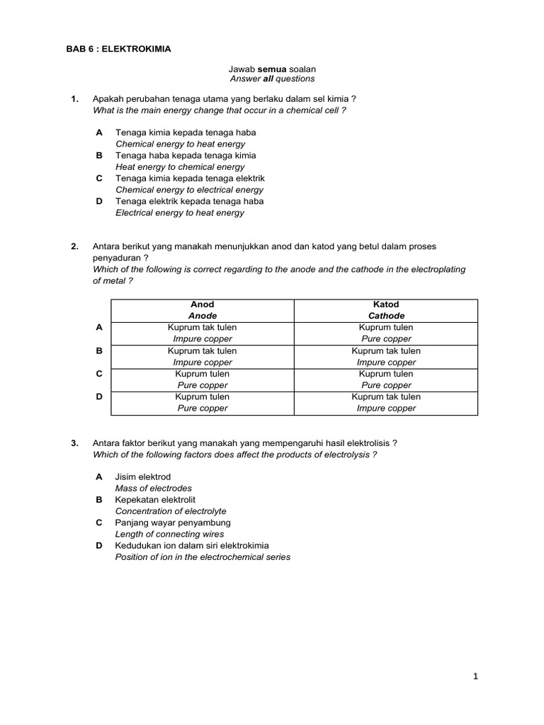 Prolab Sains t5 - Bab 6 Elektrokimia | PDF